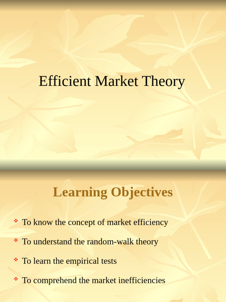 2.0 - Efficient Market Theory | PDF | Efficient Market Hypothesis ...