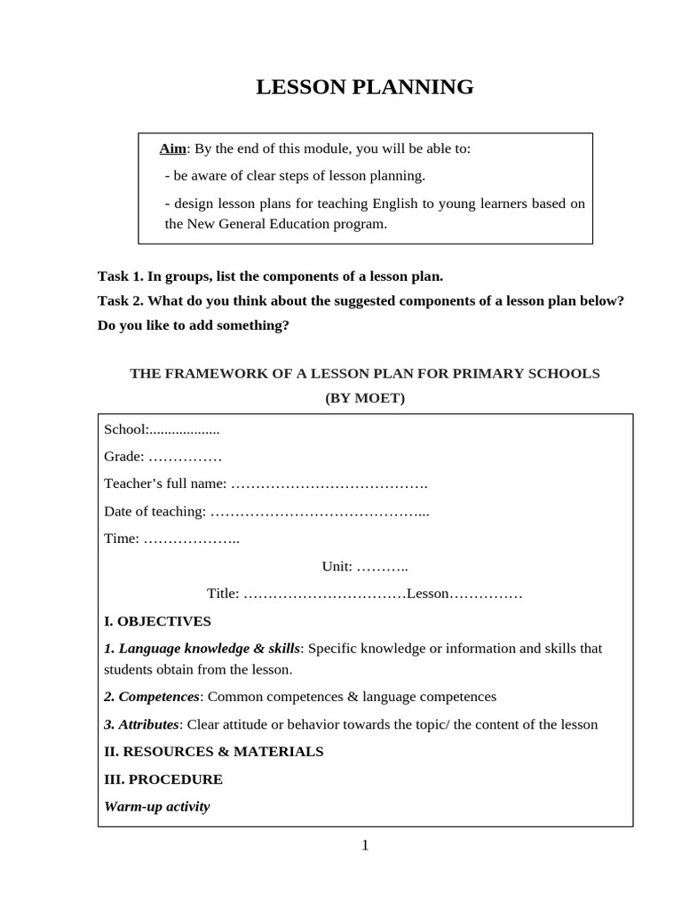 Unit 7 - Lesson Planning (CV2345) | PDF