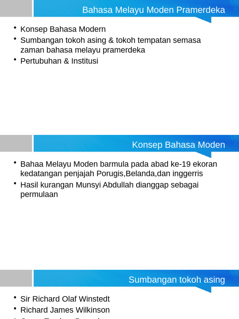 Bahasa Melayu Moden Pramerdeka | PDF