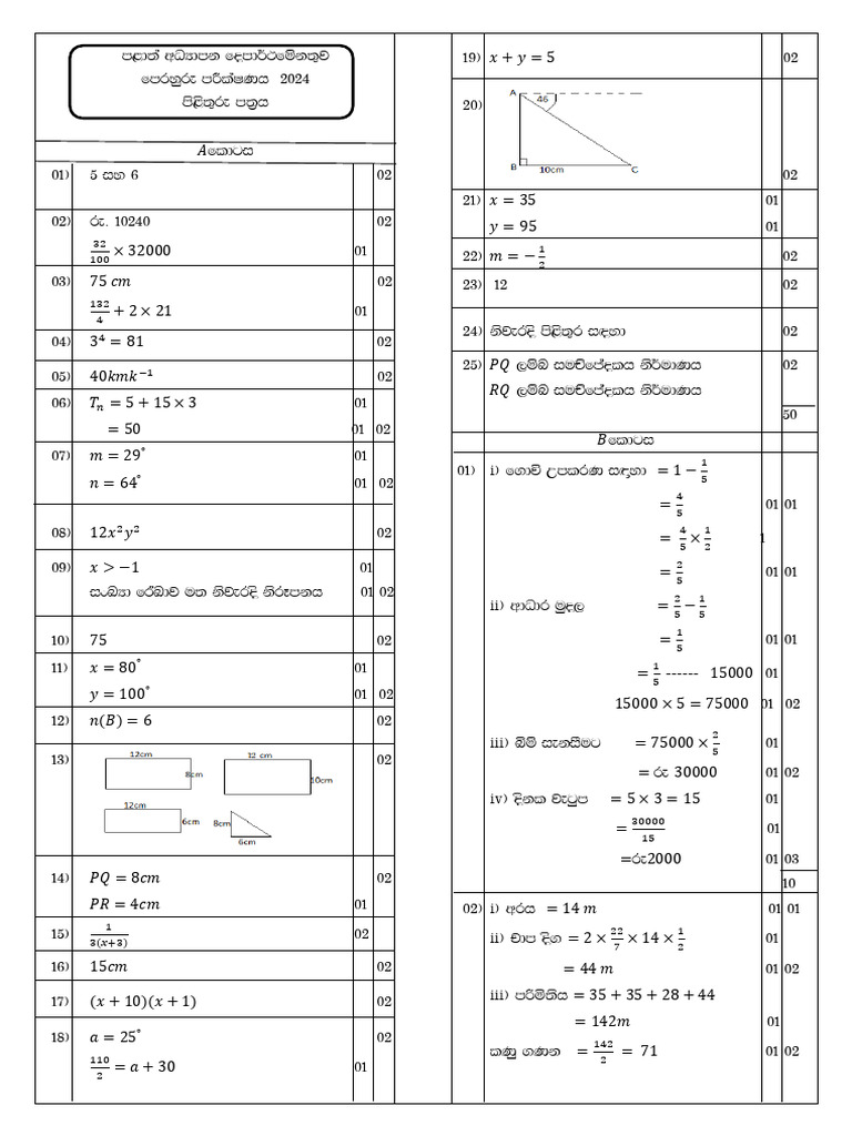 Grade 11 Answer | PDF