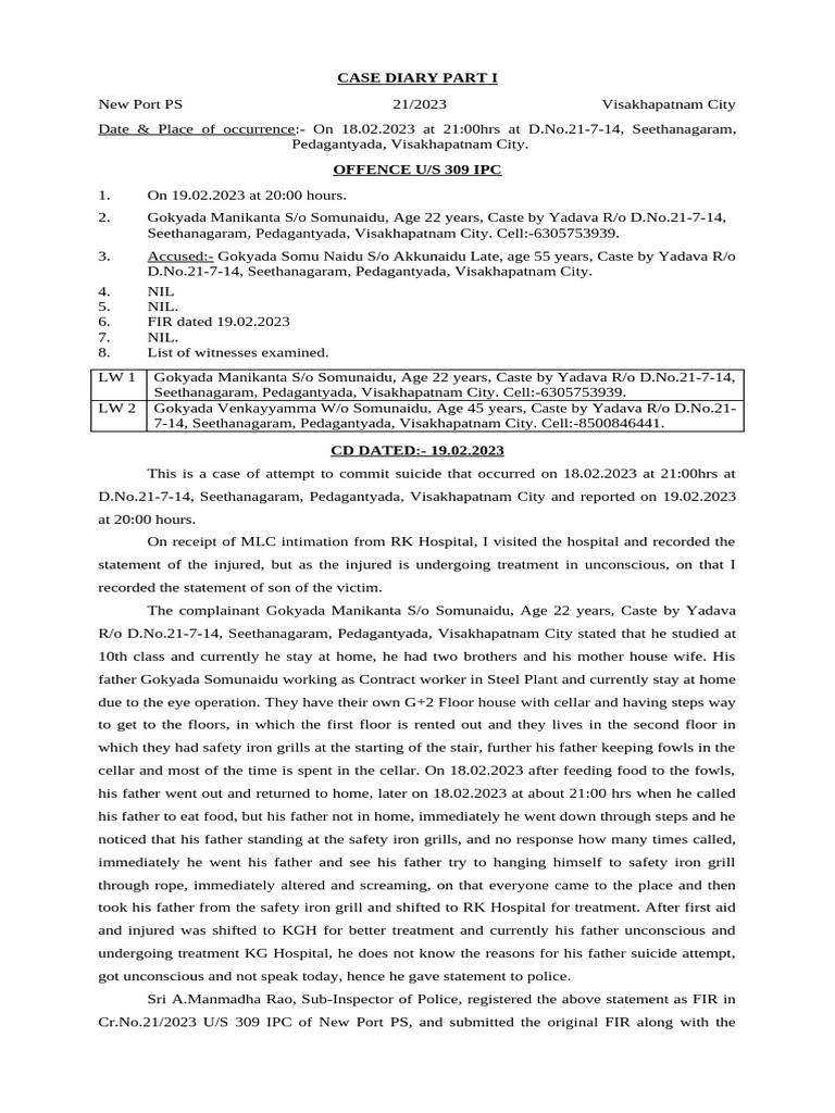 21-2023-Charge Sheet-309 | PDF | Justice | Crime & Violence