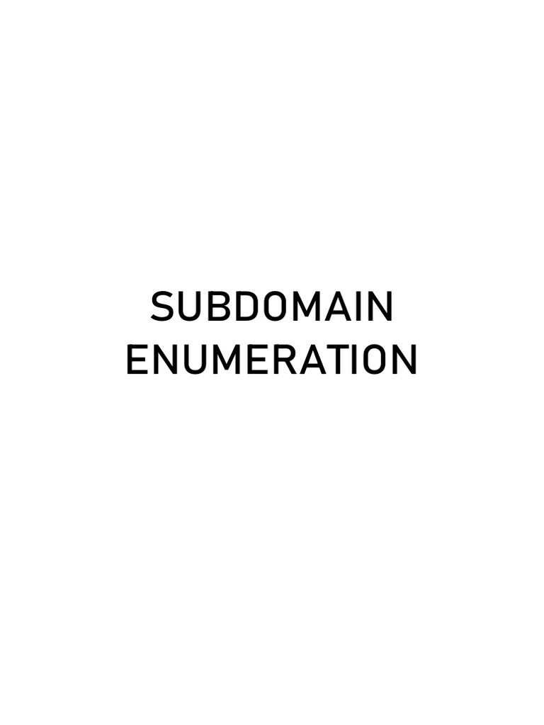 Subdomain Enumeration | PDF