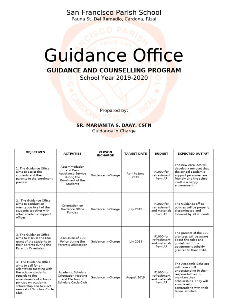 Guidance Office Program | PDF