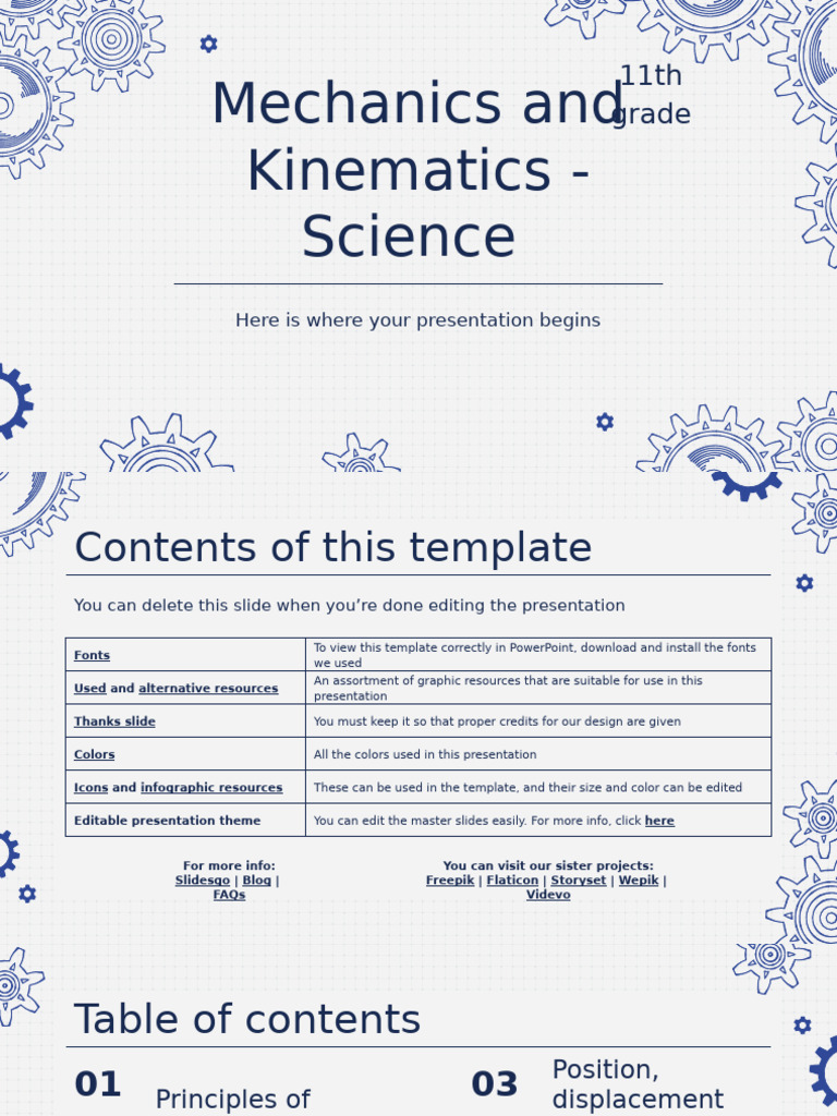 Mechanics and Kinematics - Science - 11th Grade by Slidesgo | PDF ...