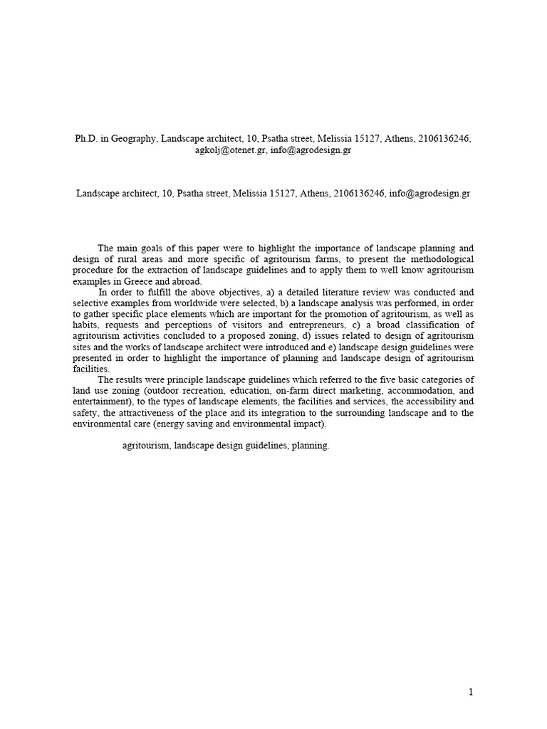 Landscape Design Guidelines For Agri Tou | PDF | Gardens | Landscape