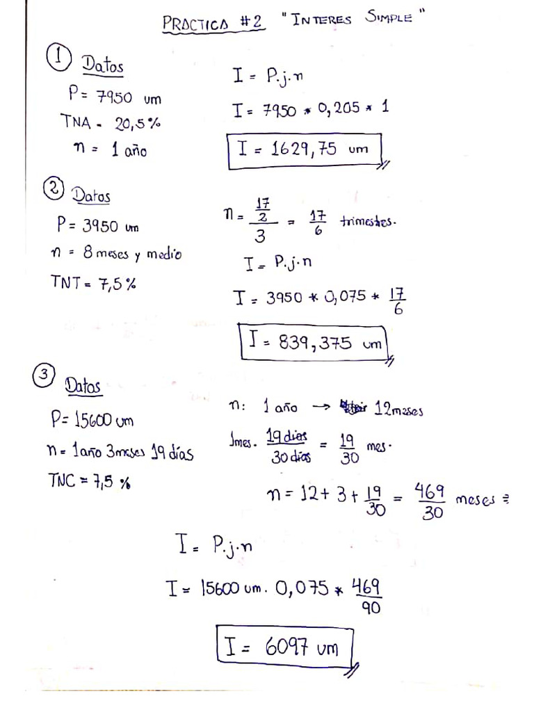 Practico 2 Interés Simple | PDF