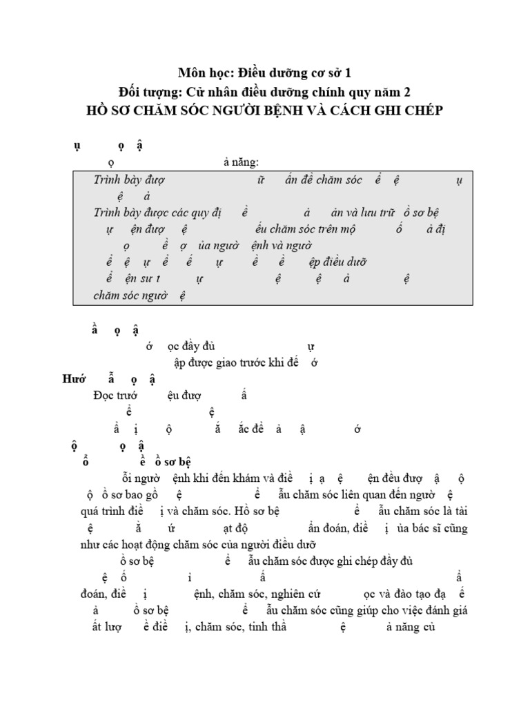 TLHT-DDCB1-Hồ sơ bệnh án và cách ghi chép | PDF