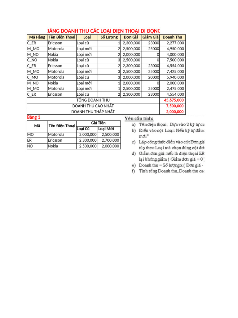 Giải Đề Thi Execl | PDF