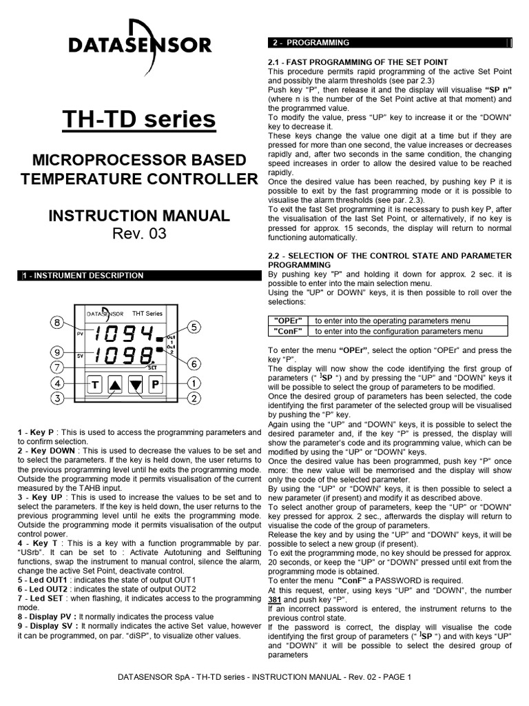 THT Series (Data Sensor) | PDF | Parameter (Computer Programming ...