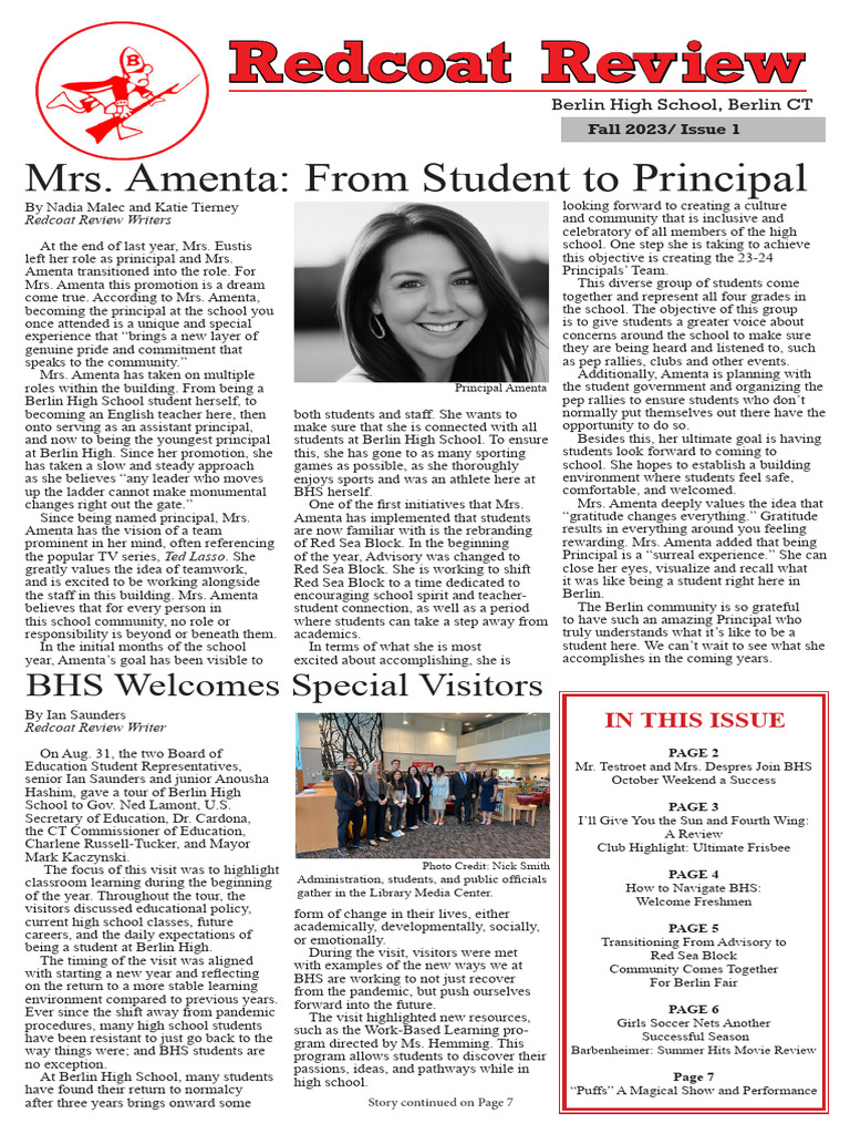 Fall2023 RedcoatReview Issue1 | PDF | Teachers