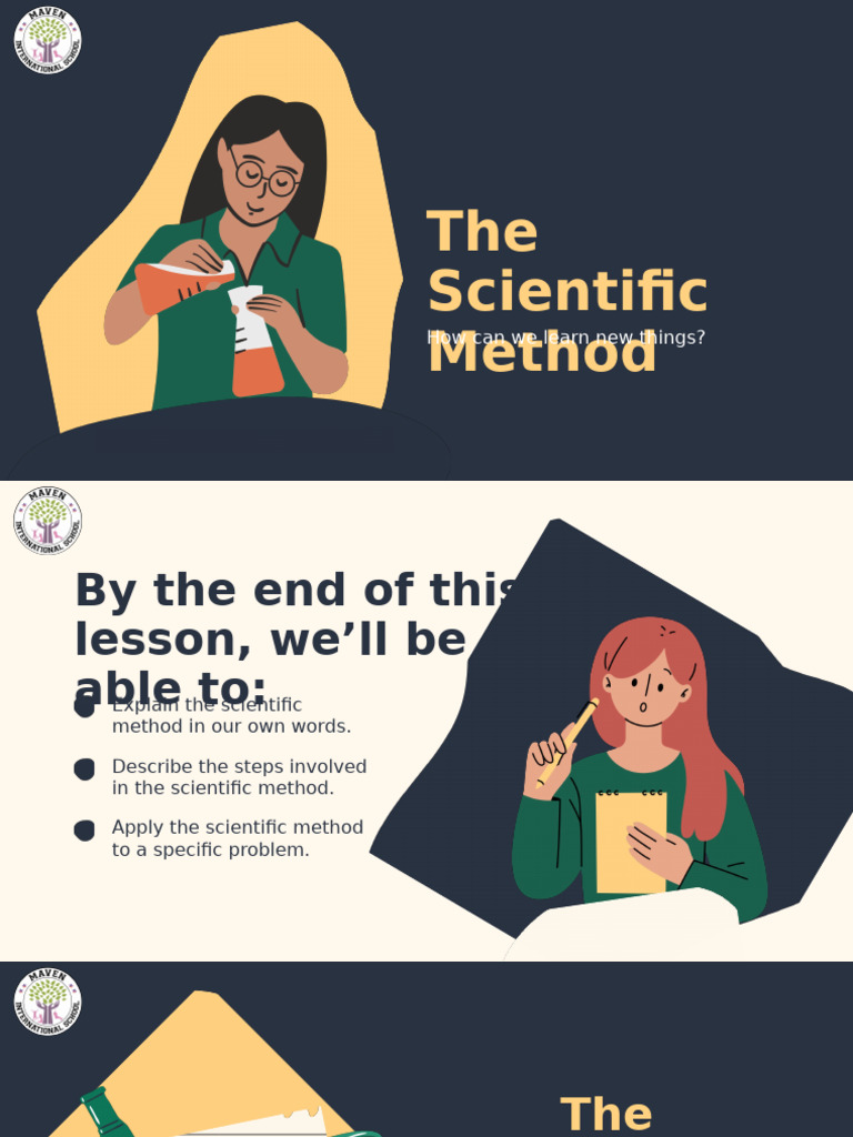 The Scientific Method Science Presentation in Midnight Blue Yellow Hand ...