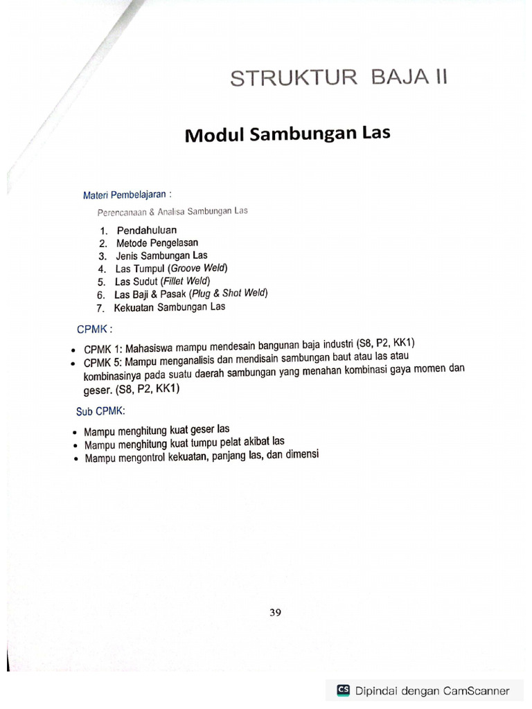 Scan Struktur Baja II - Modul Sambungan Las | PDF