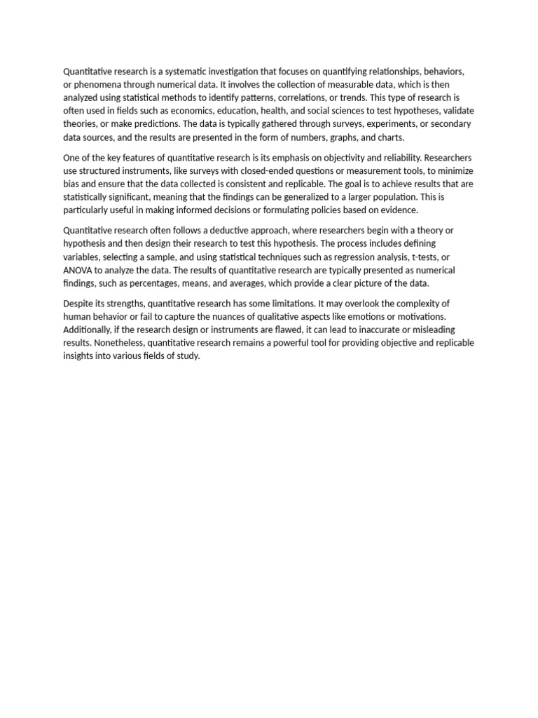 Understanding Quantitative Research Methods | PDF