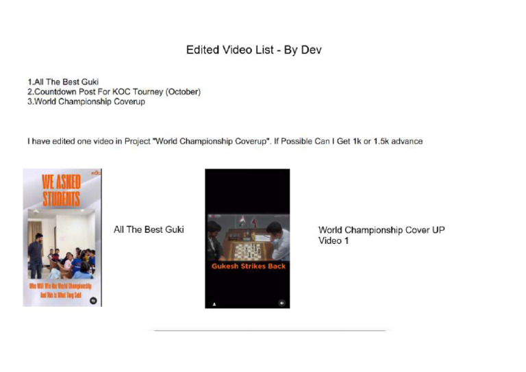 Edited Video List - Dev | PDF
