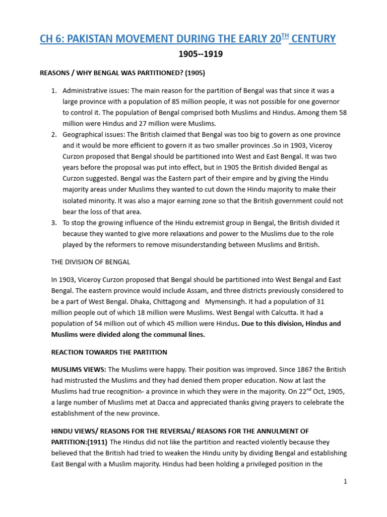 CH 6 History Notes Class 9 | PDF | Partition Of India | British Raj