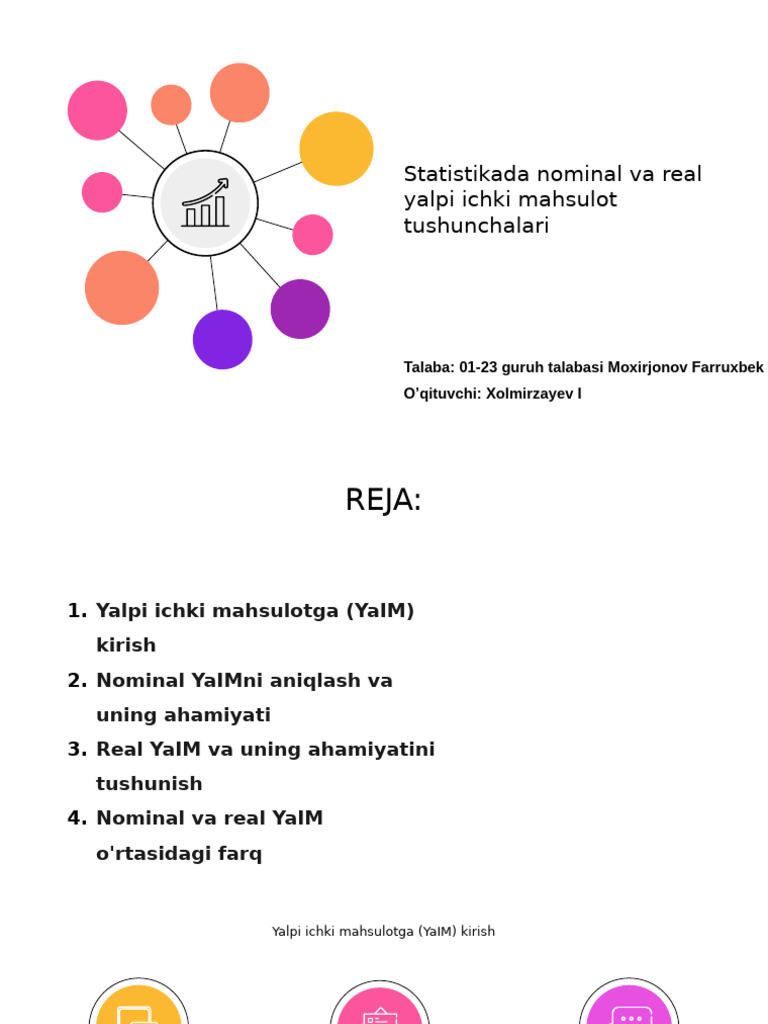 Statistikada Nominal Va Real Yalpi Ichki Mahsulot Tushunchalari | PDF