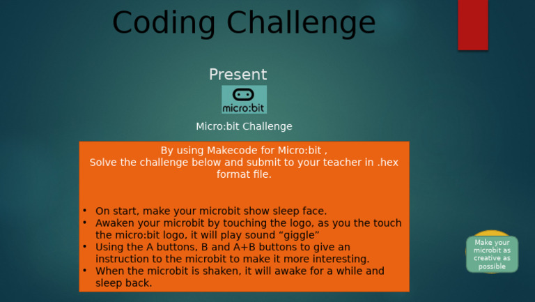 Micro:bit Coding Challenge Guide | PDF