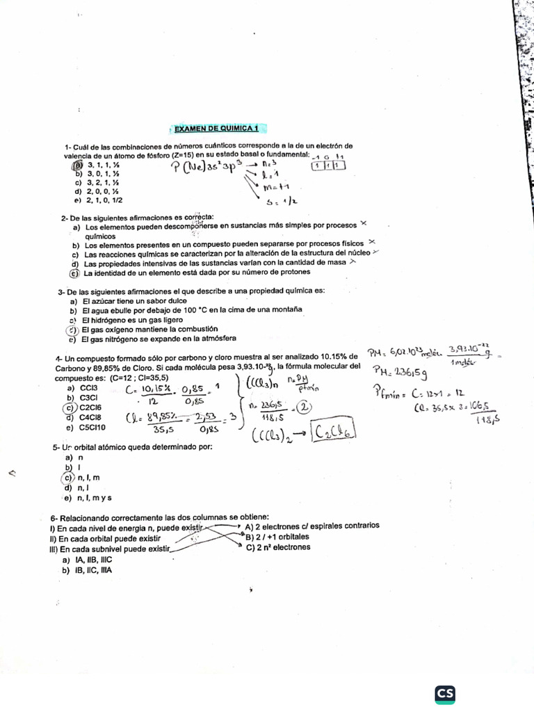 Examen 1 de Qca | PDF