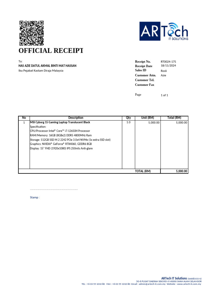 Receipt-azie | PDF | Computer Hardware | Computer Science