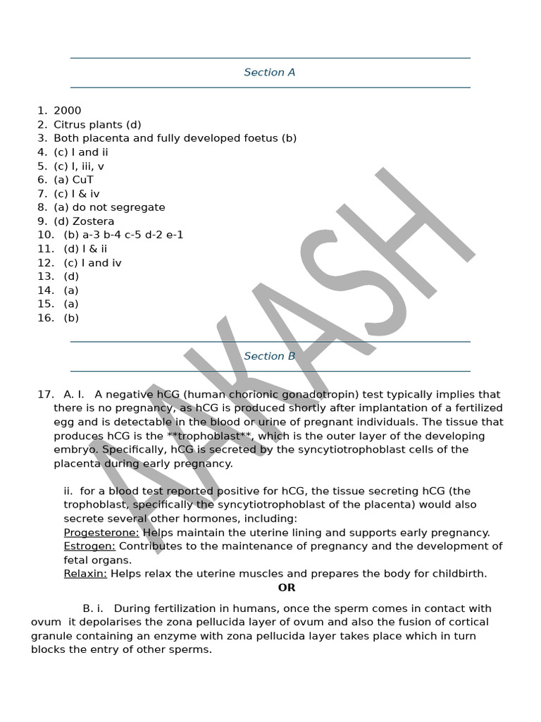 Bio Assignment | PDF | Menstrual Cycle | Fertilisation