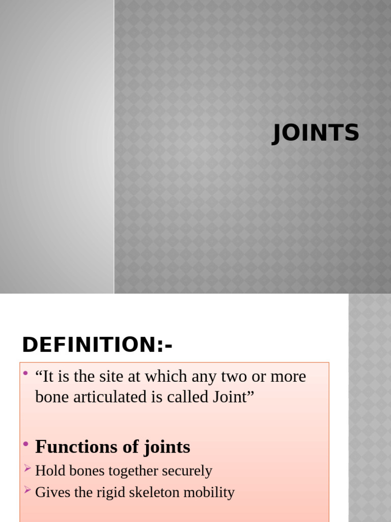 JOINTS | PDF | Cartilage | Joint