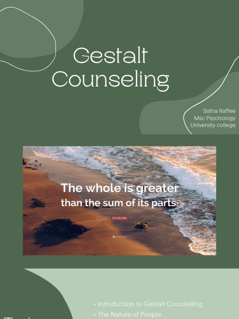 Gestalt Counseling | PDF | Gestalt Therapy | Psychotherapy