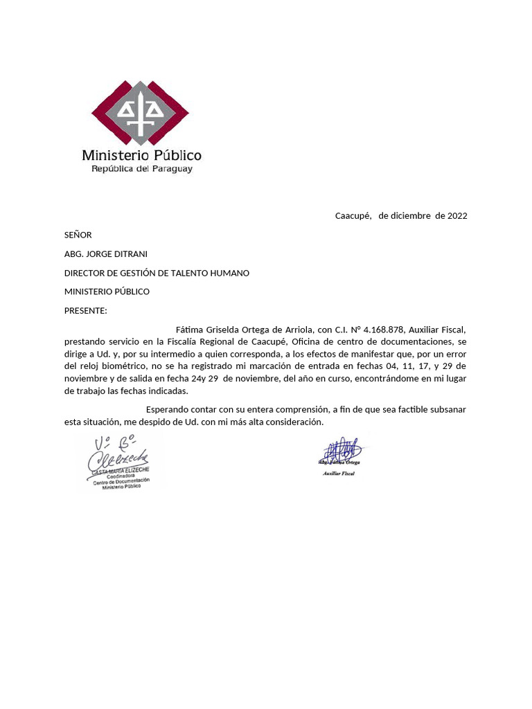 Nota Talentos Fátima Ortega | PDF