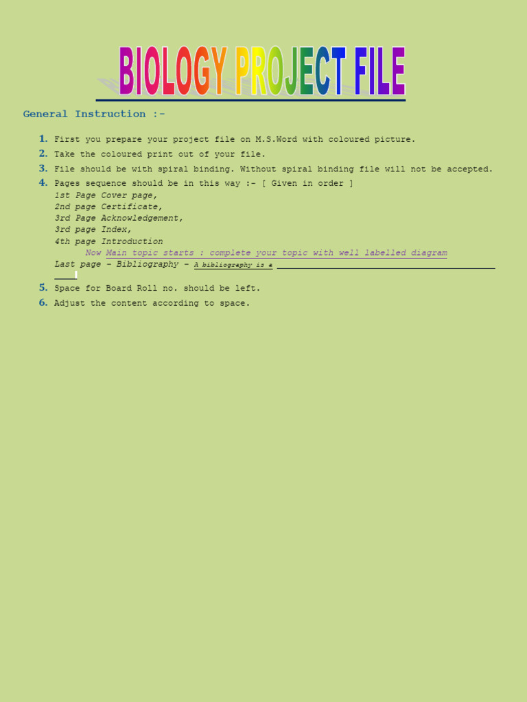 Biology Project Work - 2024-25 | PDF | Genetics | Health Sciences