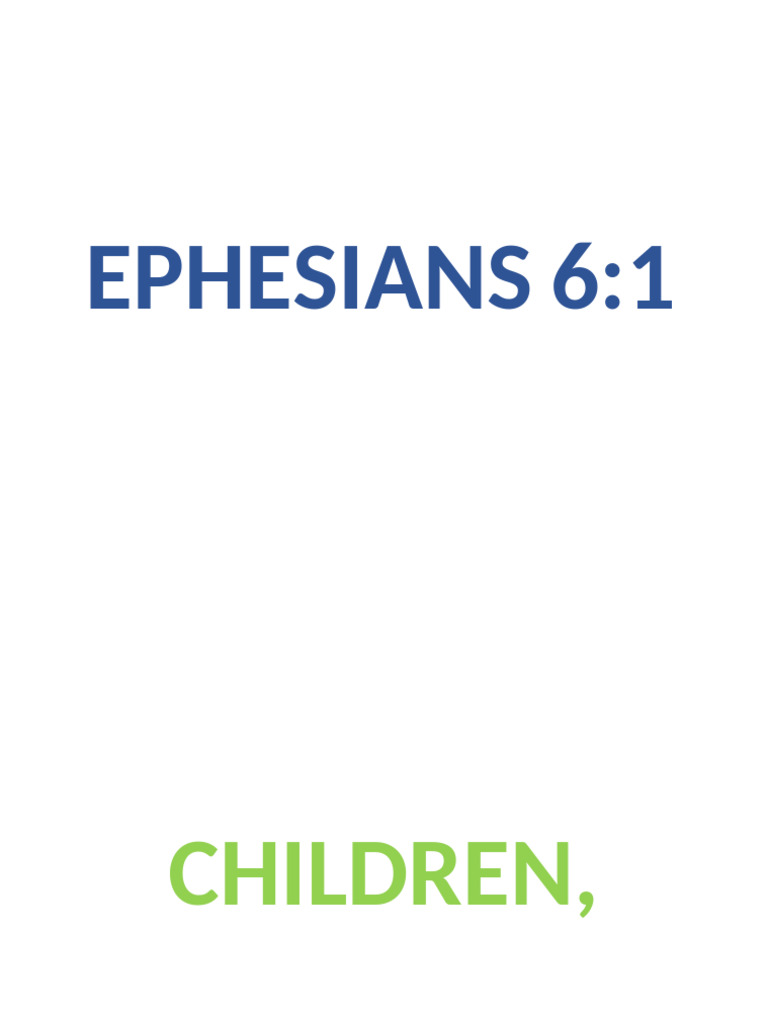 Eph 6 1 | PDF