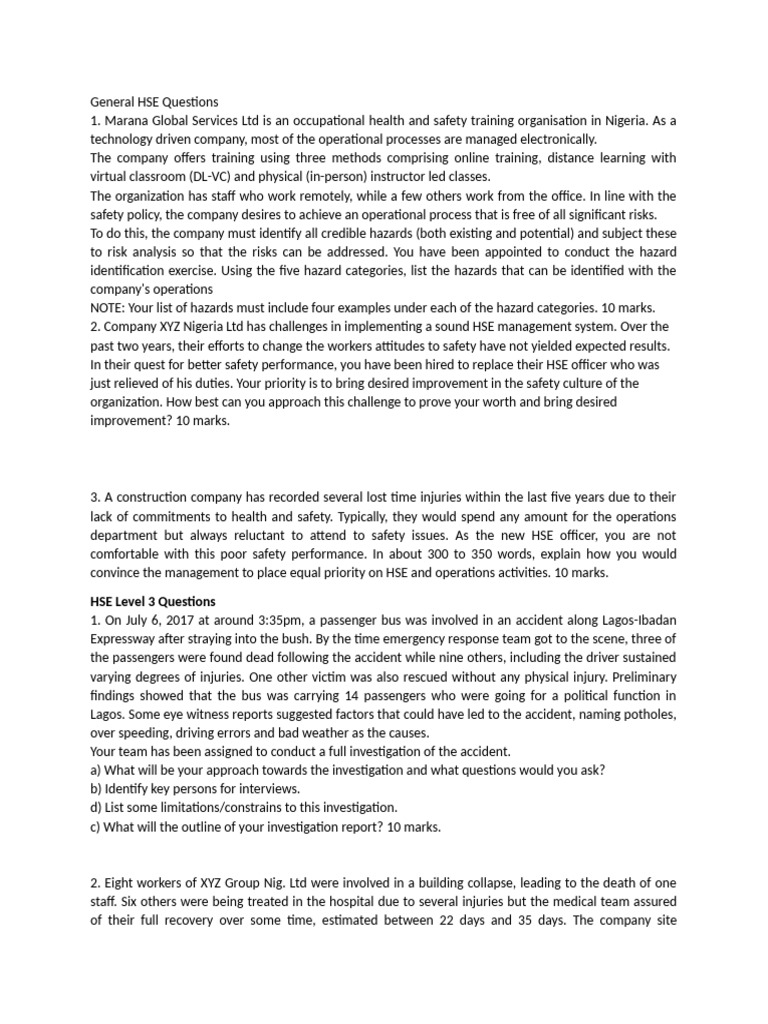 HSE Management and Investigation Strategies | PDF | Traffic Collision ...