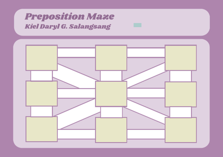 Preposition Maze Digital Worksheet in Pastel Simple Style PDF | PDF