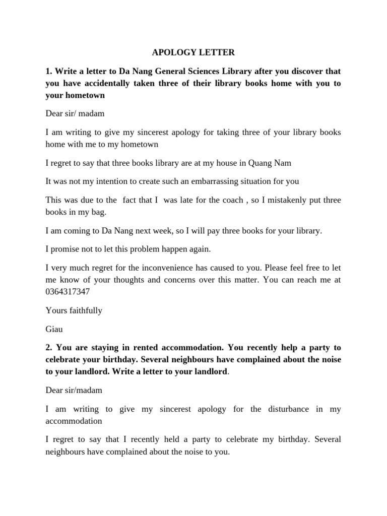 Phạm Thị Ngọc Giàu - 7C - Apology Letter | PDF