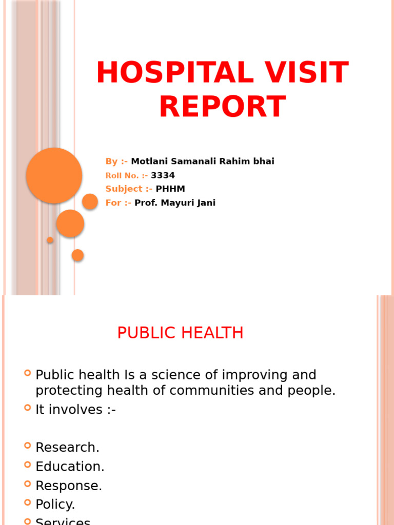3334-Motlani Samanali Hospital Visit KS 5sem | PDF | Waste | Medicine