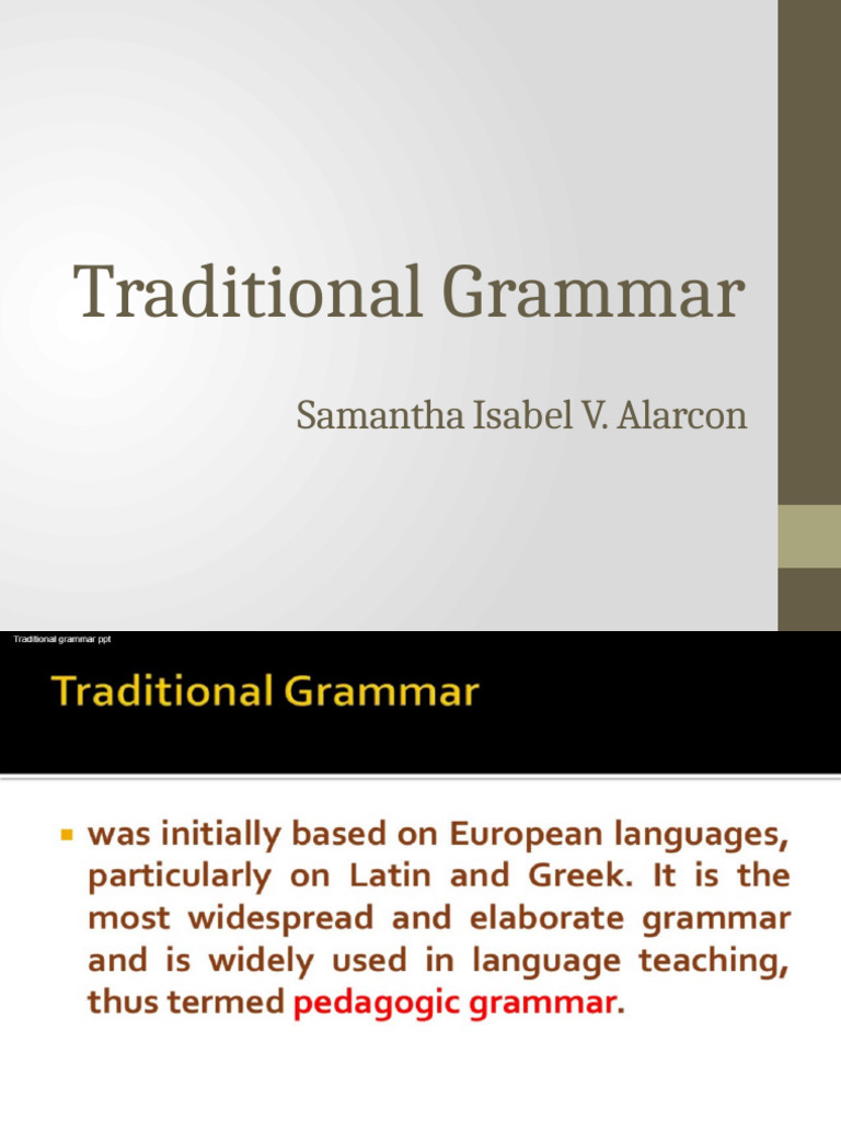 Traditional Grammar | PDF