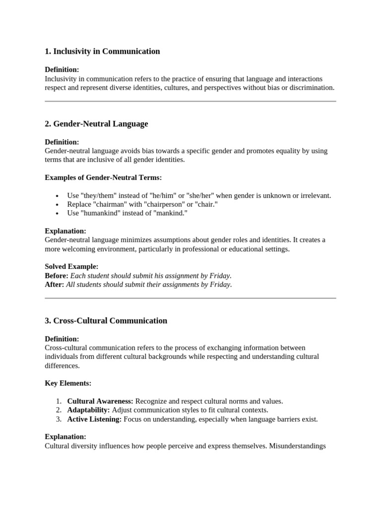 Inclusivity in Communication | PDF | Communication | Stereotypes