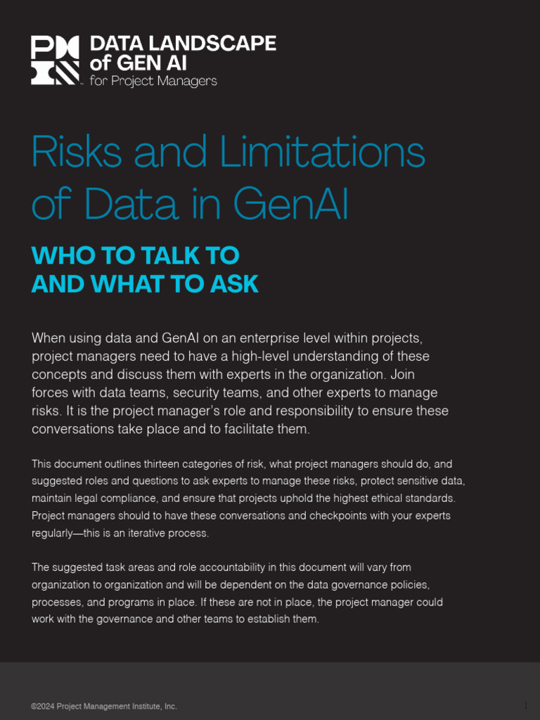 Risks And Limitations Of Data In Genai Pdf Artificial Intelligence Intelligence Ai