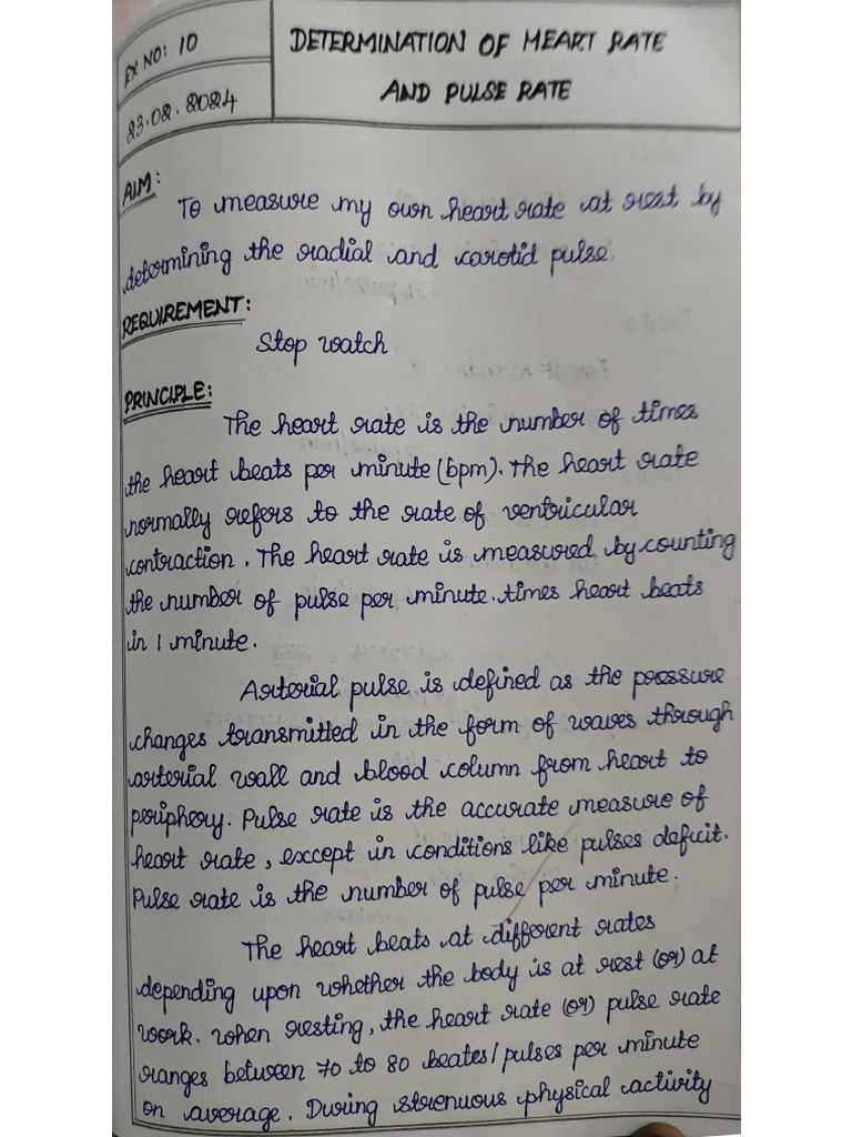 Heart Beat and Pulse Rate | PDF