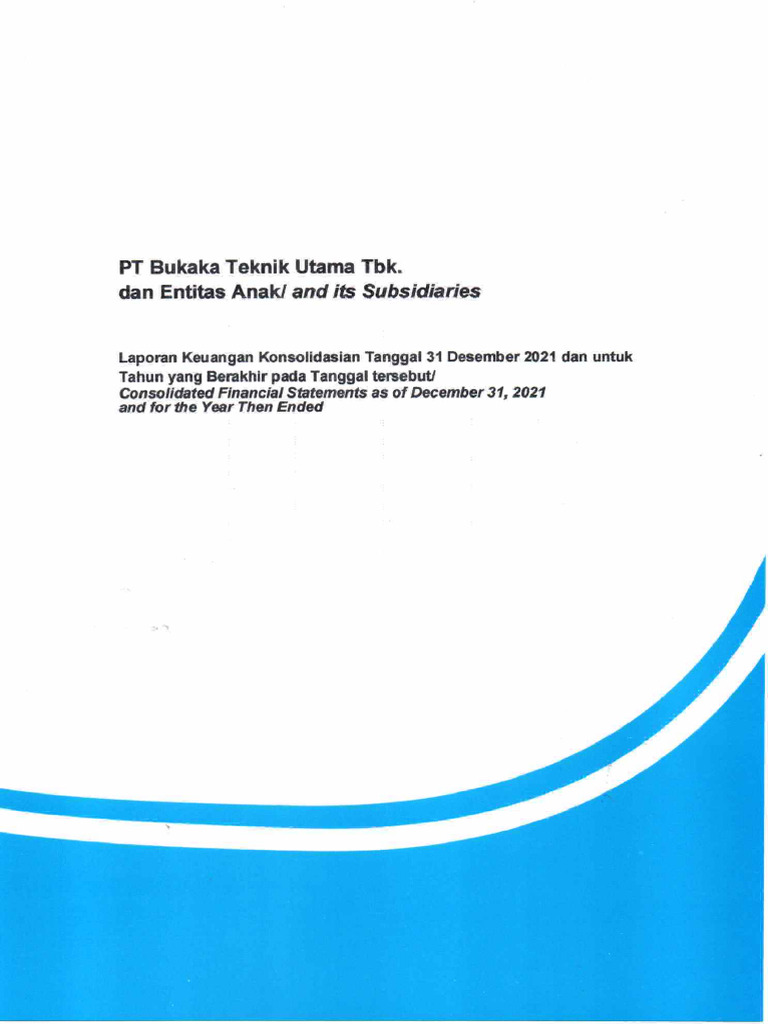 Lai PT Btu Dan Entitas Anak Per 31 Des 2021 | PDF