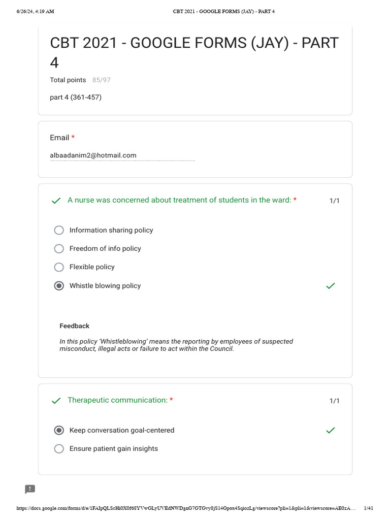 CBT 2021 - Google Forms (Jay) - Part 4 | PDF | Heartburn | Shock (Circulatory)