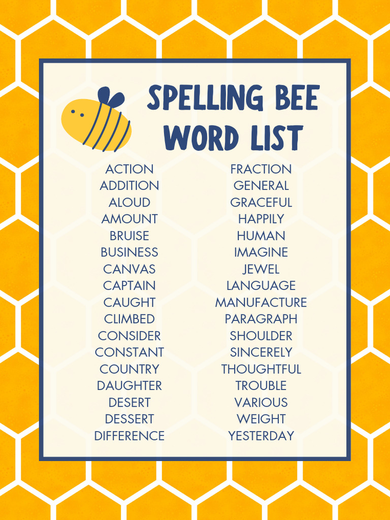 Spelling List | PDF