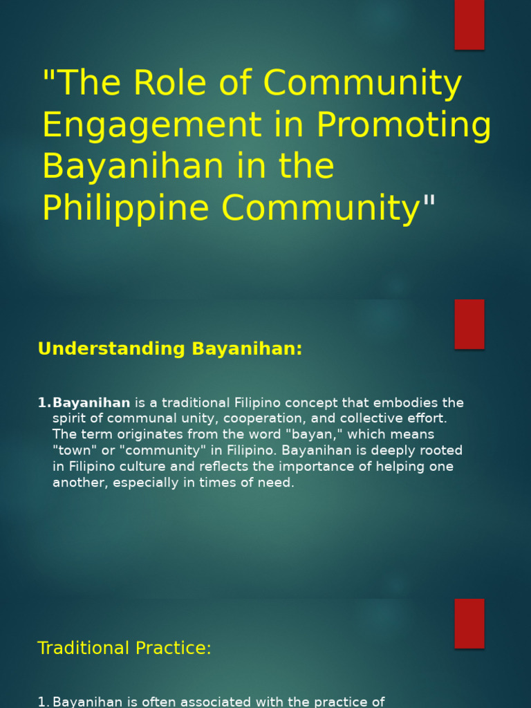 Community Engagement Bayanihan | PDF | Community | Philippines
