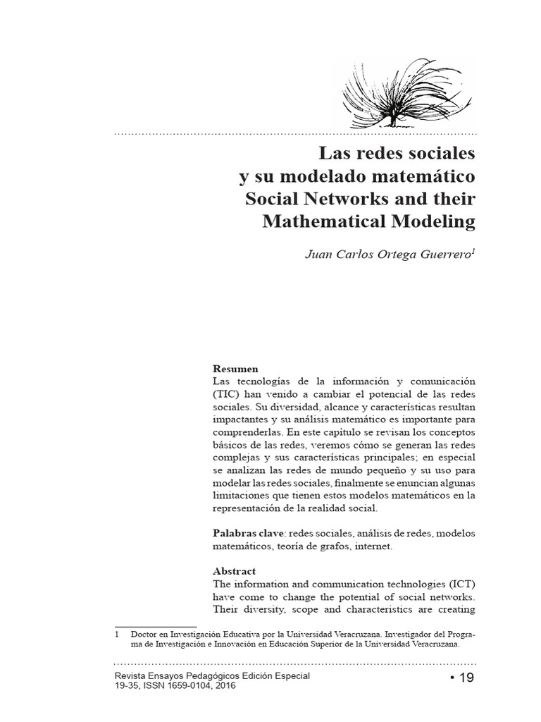 Teoría de Grafos para Analizar Las Redes Sociales | PDF | Vértice (teoría de grafos) | Teoría de ...