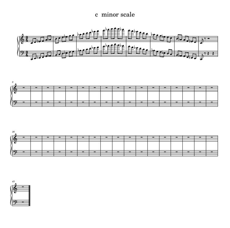 C Minor Scale Sheet Music | PDF