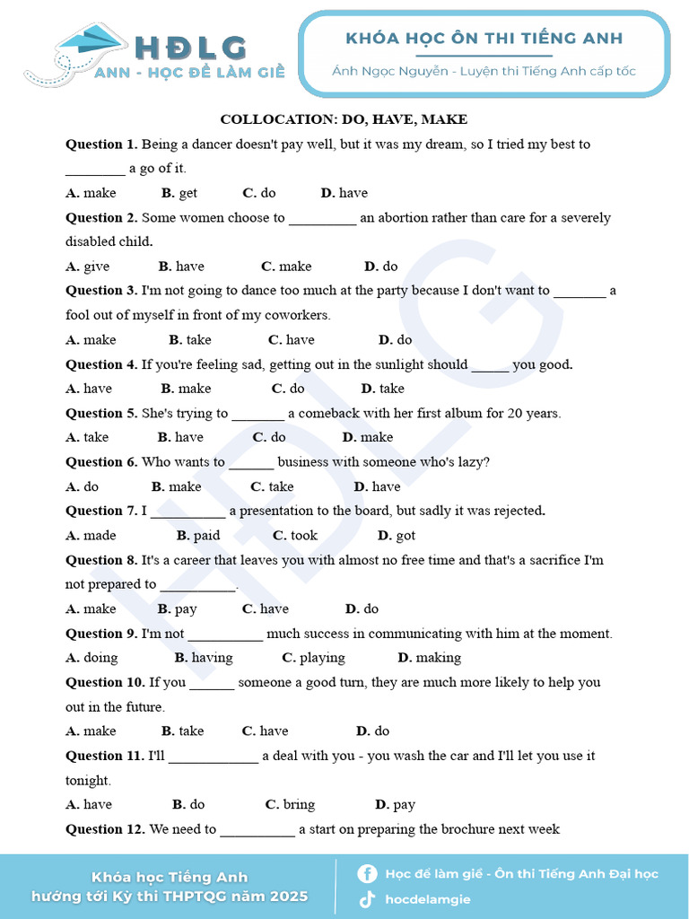 Collocation Do, Have, Make | PDF