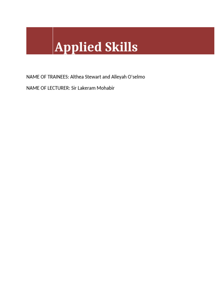 Applied Skills Pair Assignment | PDF | Disciplines | Policy