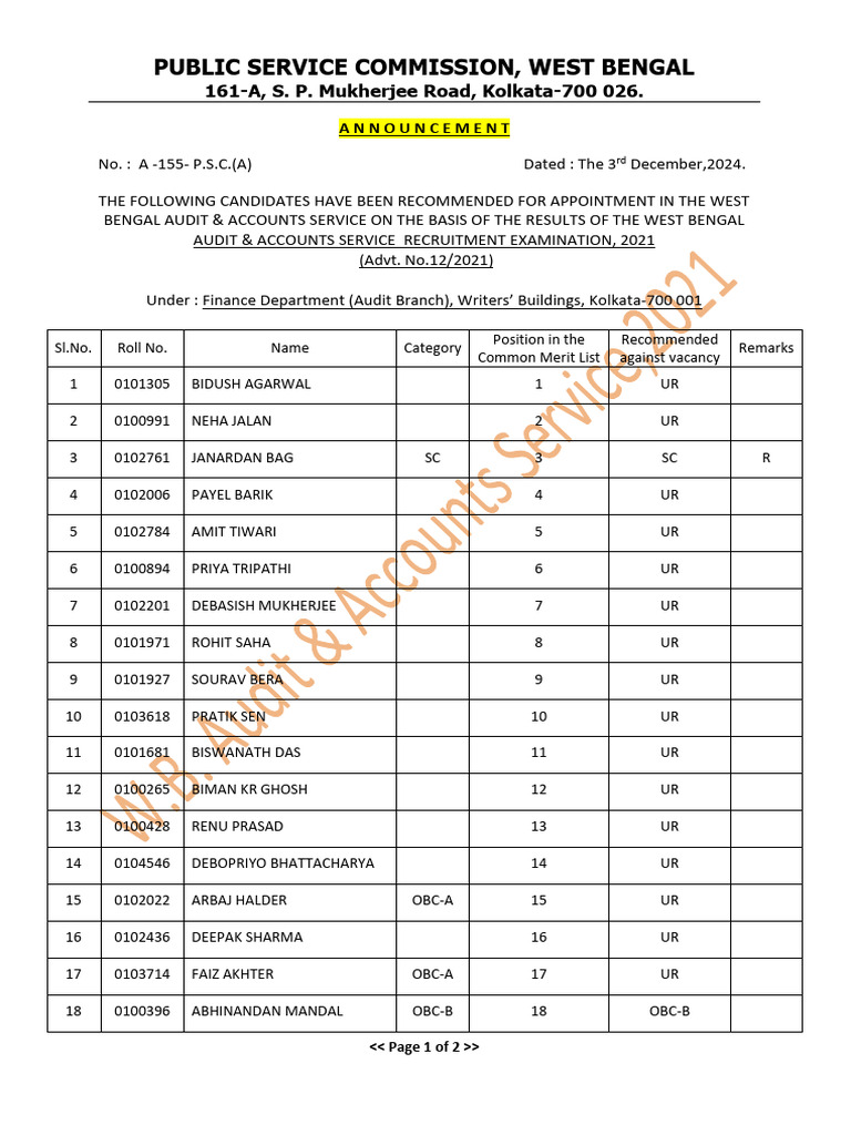 PSC Exam Results | PDF