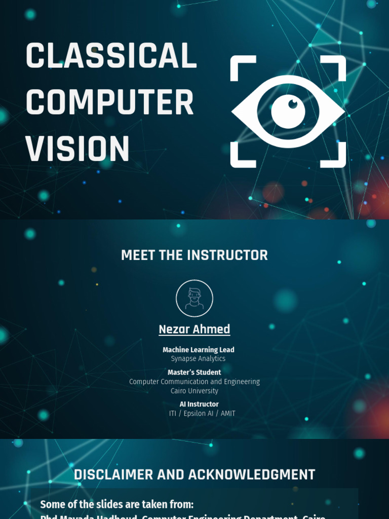 Classical Computer Vision - Session 1 | PDF | Graphic Design | Imaging
