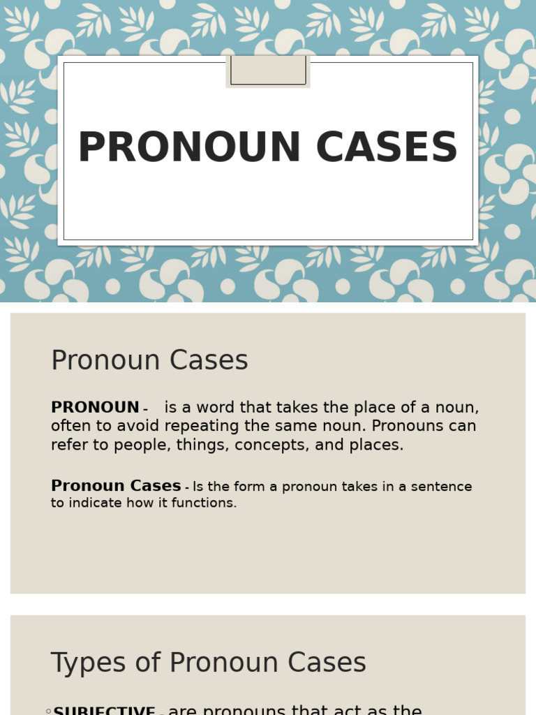 Pronoun Cases - English | PDF