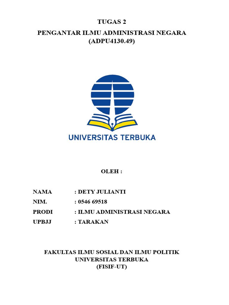 Tugas 2 Pengantar Ilmu Administrasi Negara | PDF