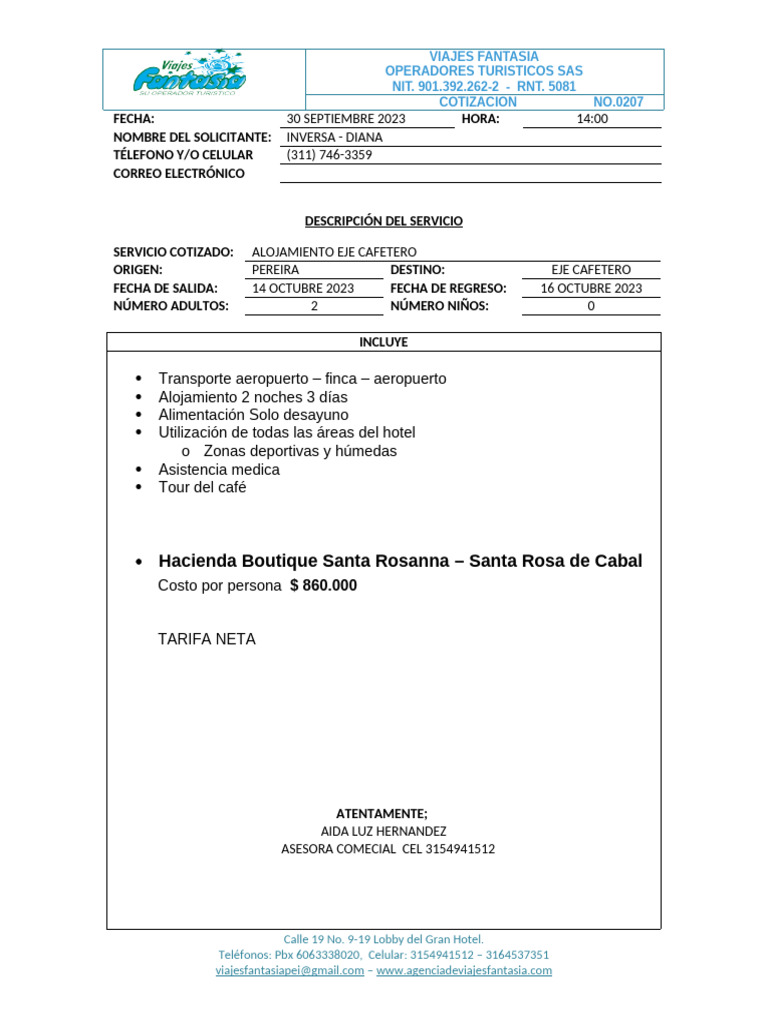 Cotización209 - Inversa 2 | PDF